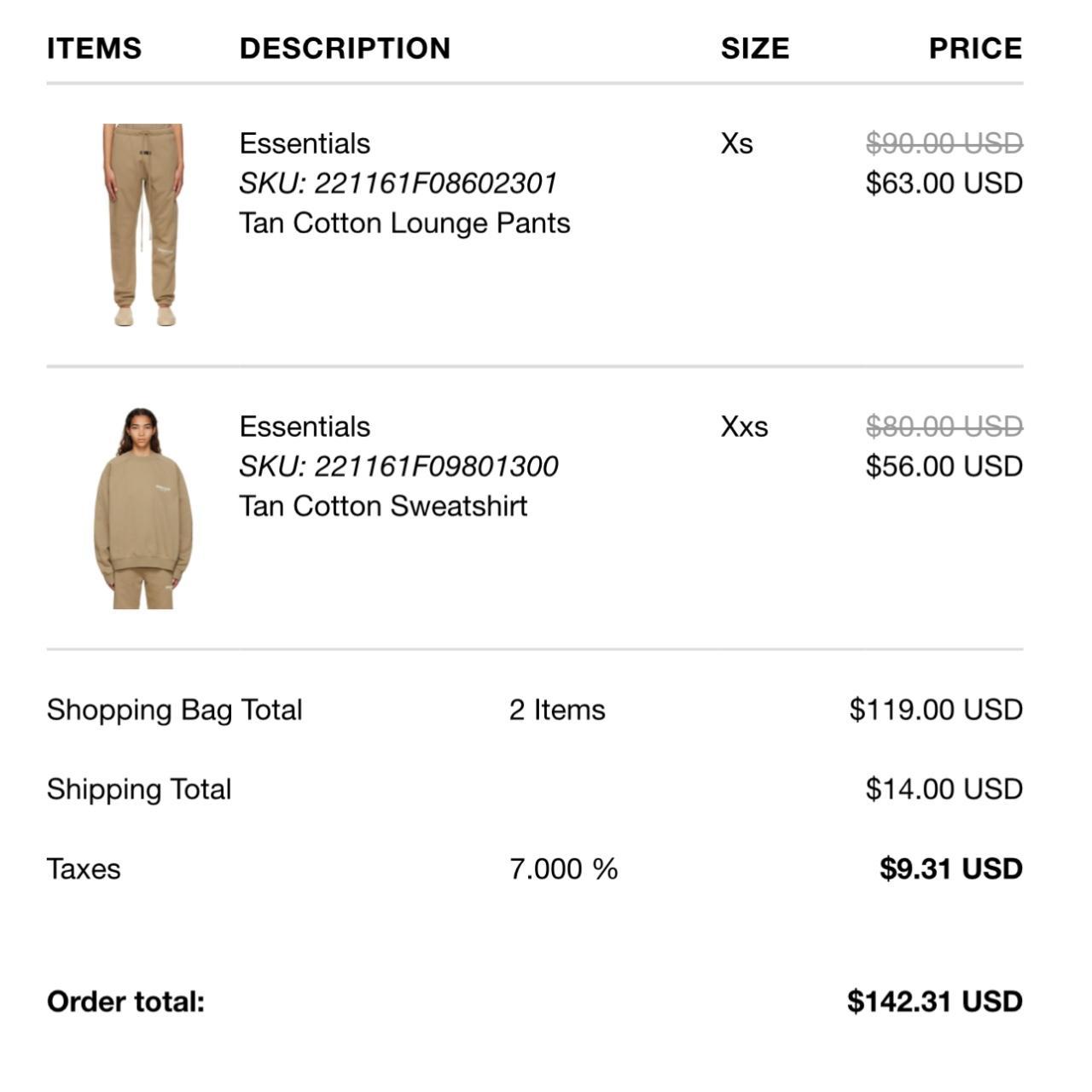 Tan Essentials Fear of God sweatsuit set. fits like... - Depop