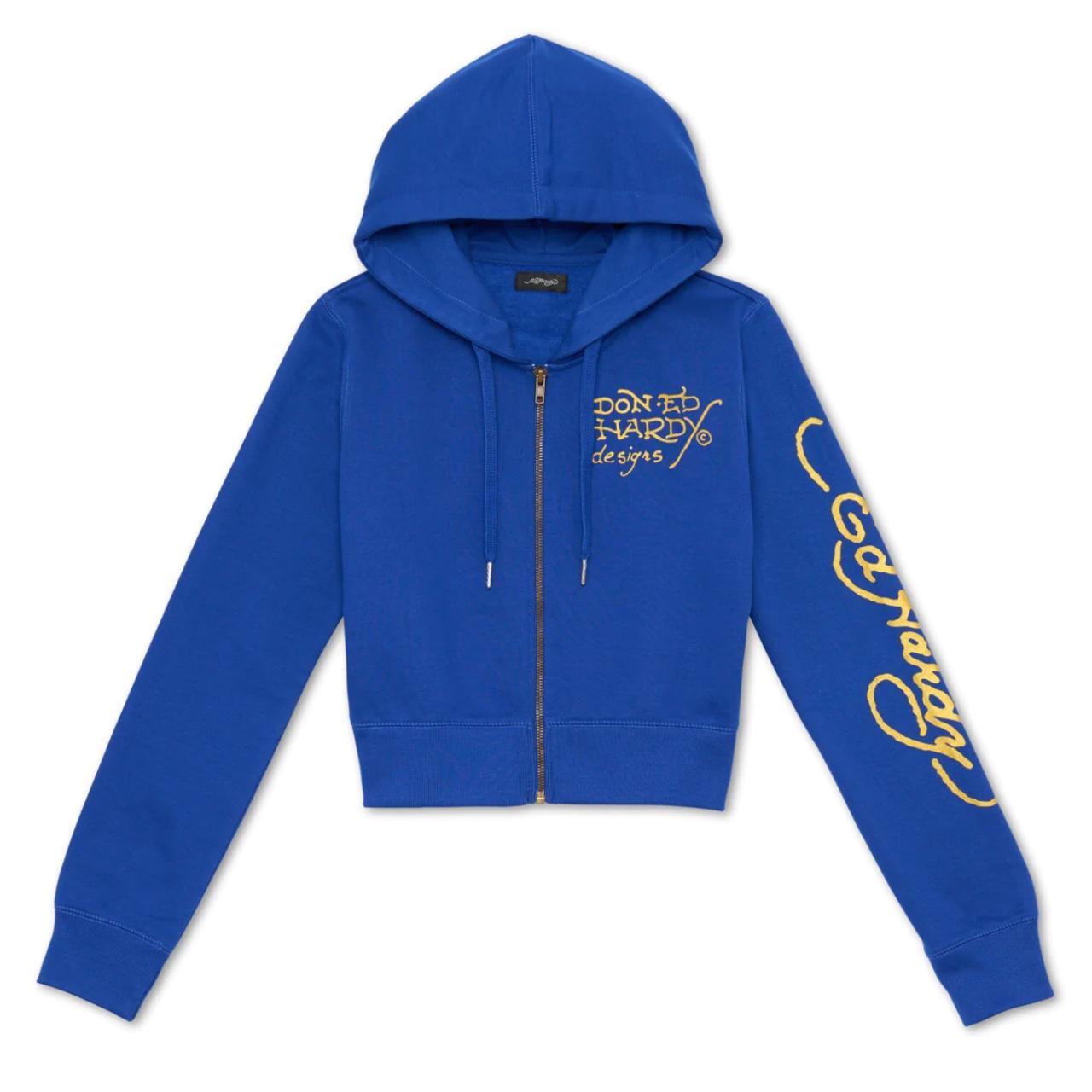 ED HARDY Royal Blue Two Piece Set size MEDIUM *small... - Depop