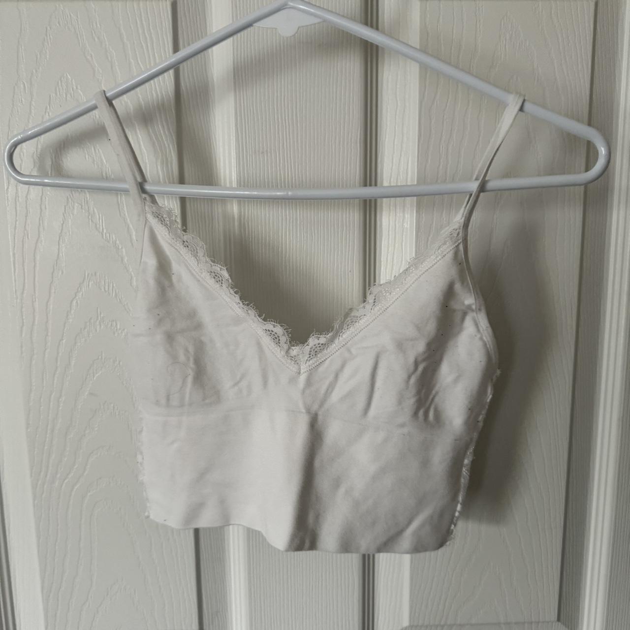 white forever 21 spandex material cropped tank... - Depop