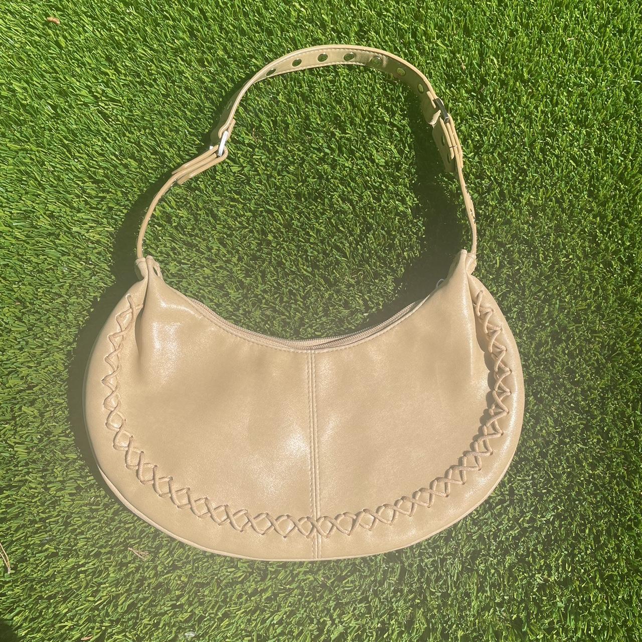 Tan Rampage Shoulder Bag With Cross Stitch Lining... - Depop