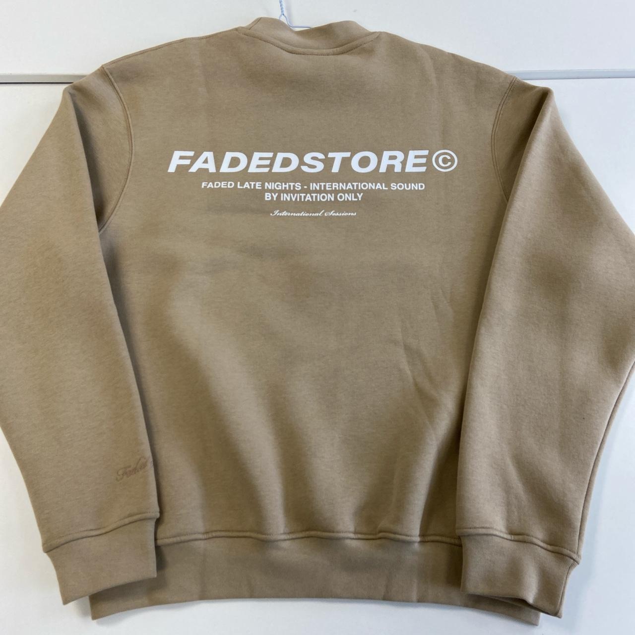 Faded store sweatshirt size large, Tan, new without... - Depop