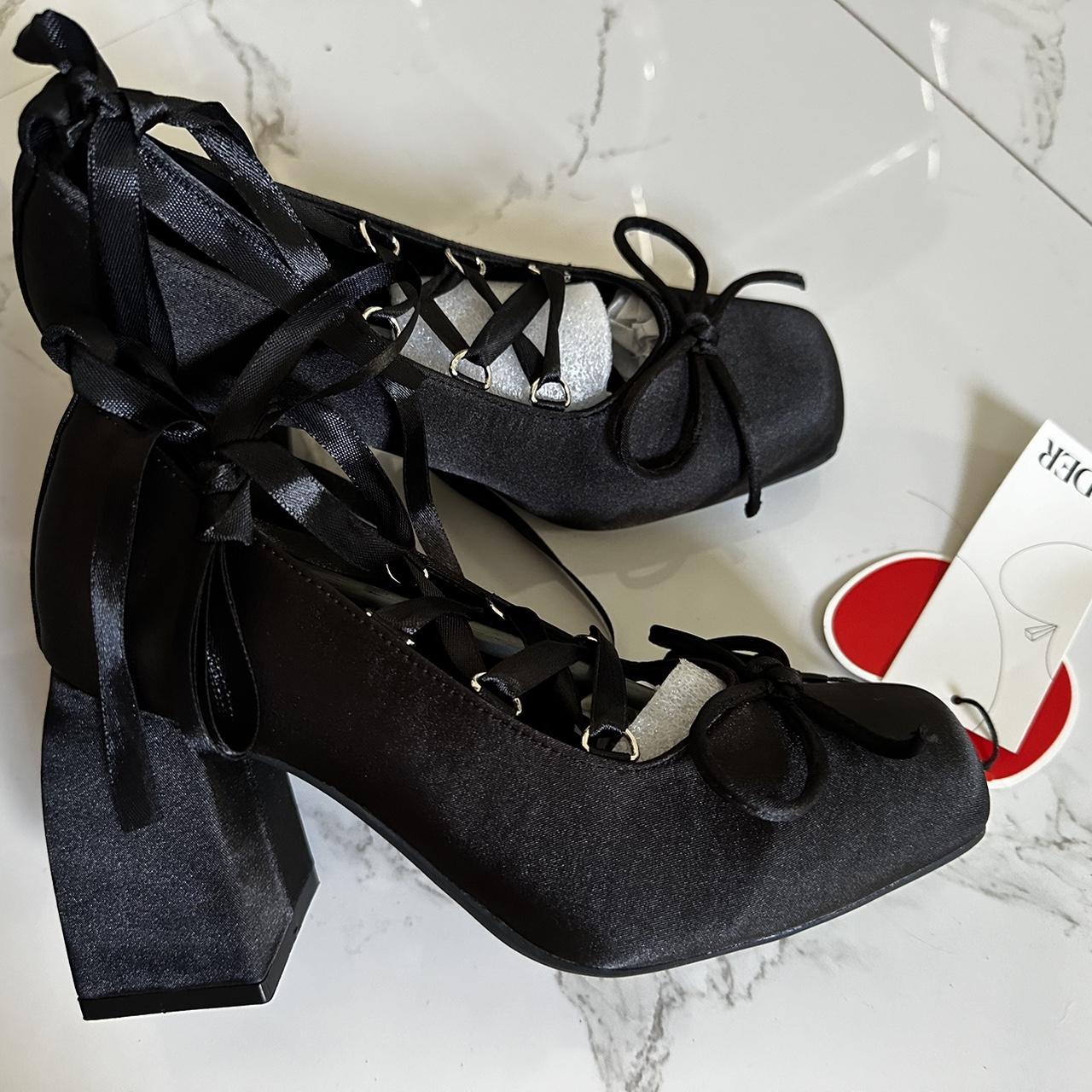 Brand new Cider ballet satin bow Mary Jane heels... - Depop