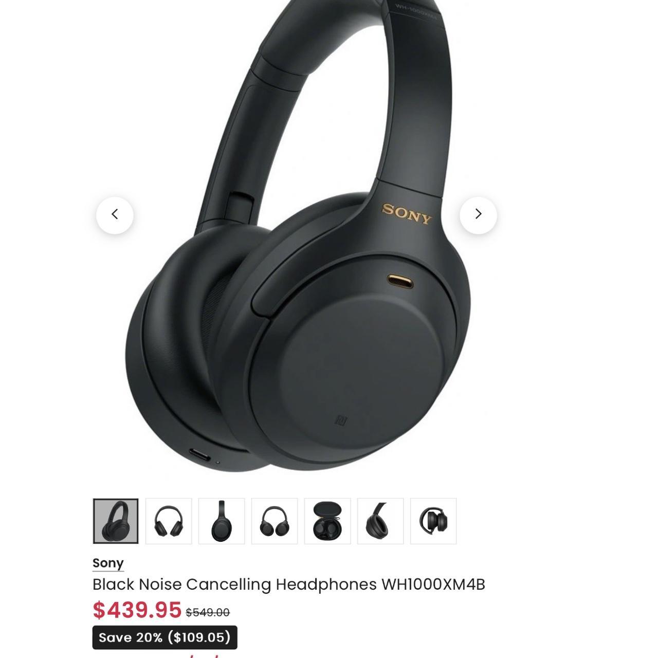 Sony Black noise cancelling headphones... - Depop