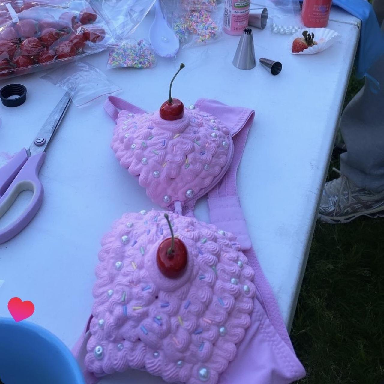 Cake hat and bra set custom made so cute for... | Depop