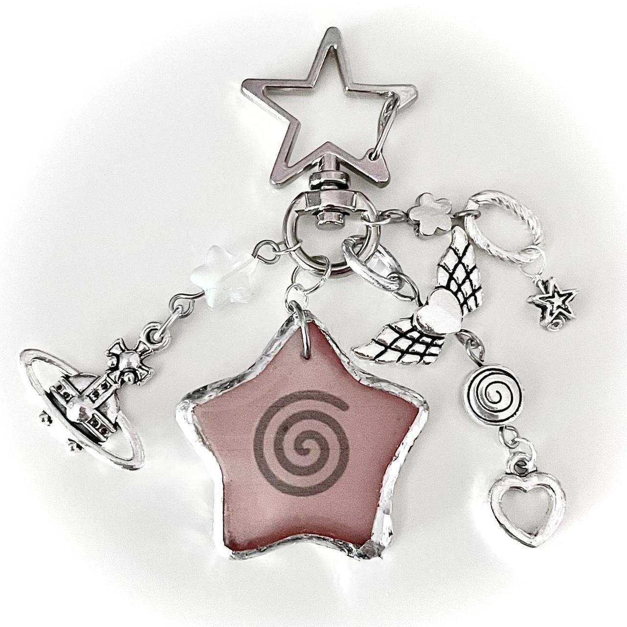 pink star swirl keychain ~... - Depop