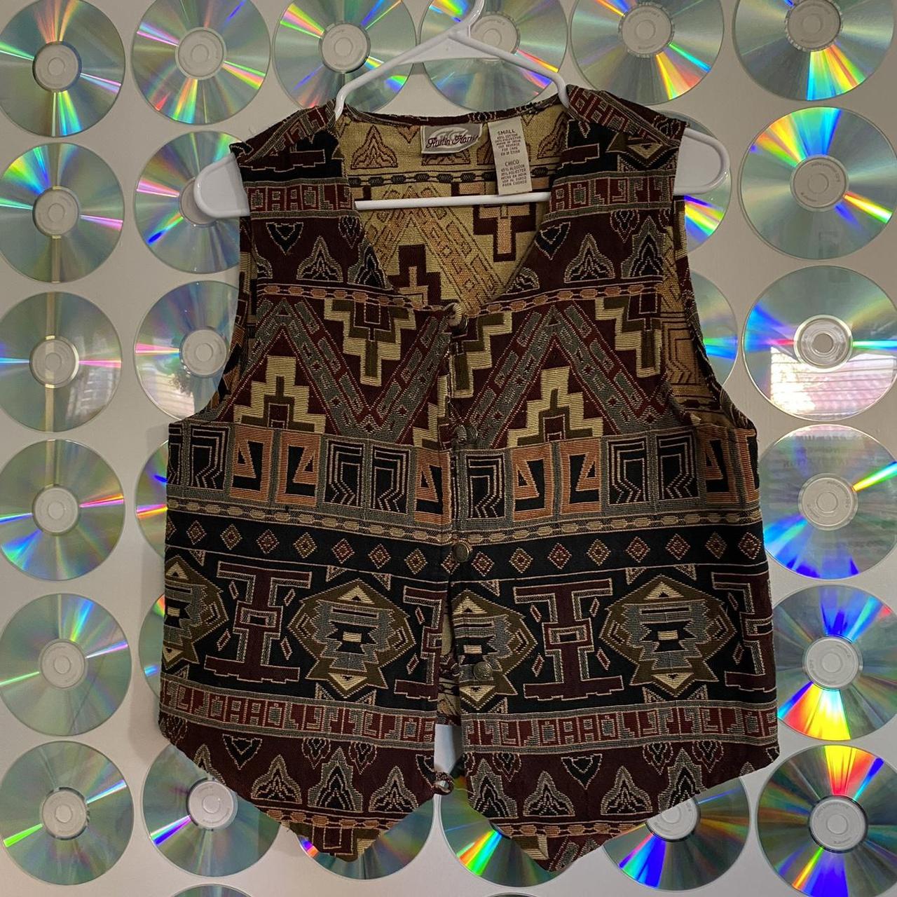 AUSTIN HARRIS AZTEC TAPESTRY VEST SIZE SMALL - Depop