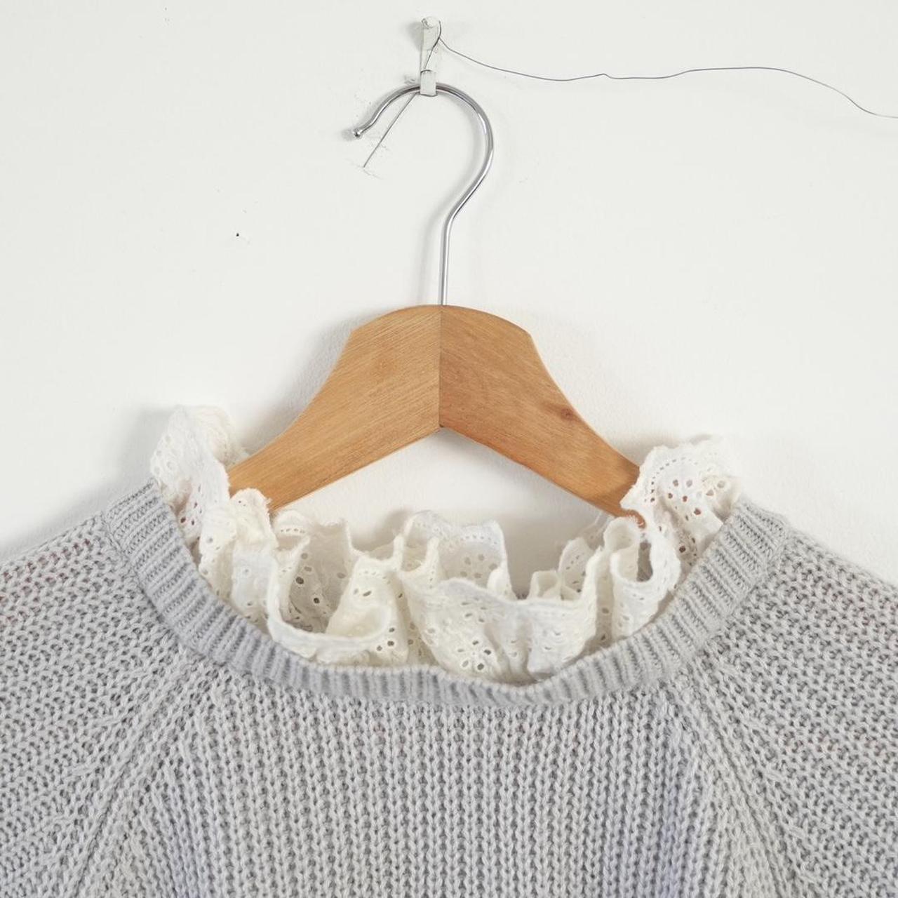 Twee and Coquette as hell Grey Jumper with White... - Depop