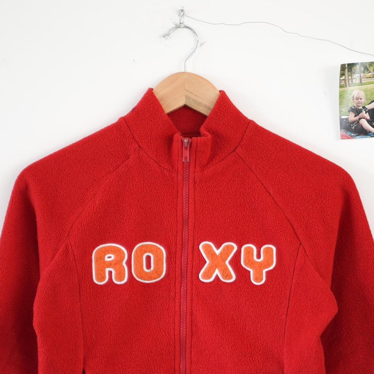 Vintage y2k era ROXY fleece zip-up jumper 2000-2002... - Depop
