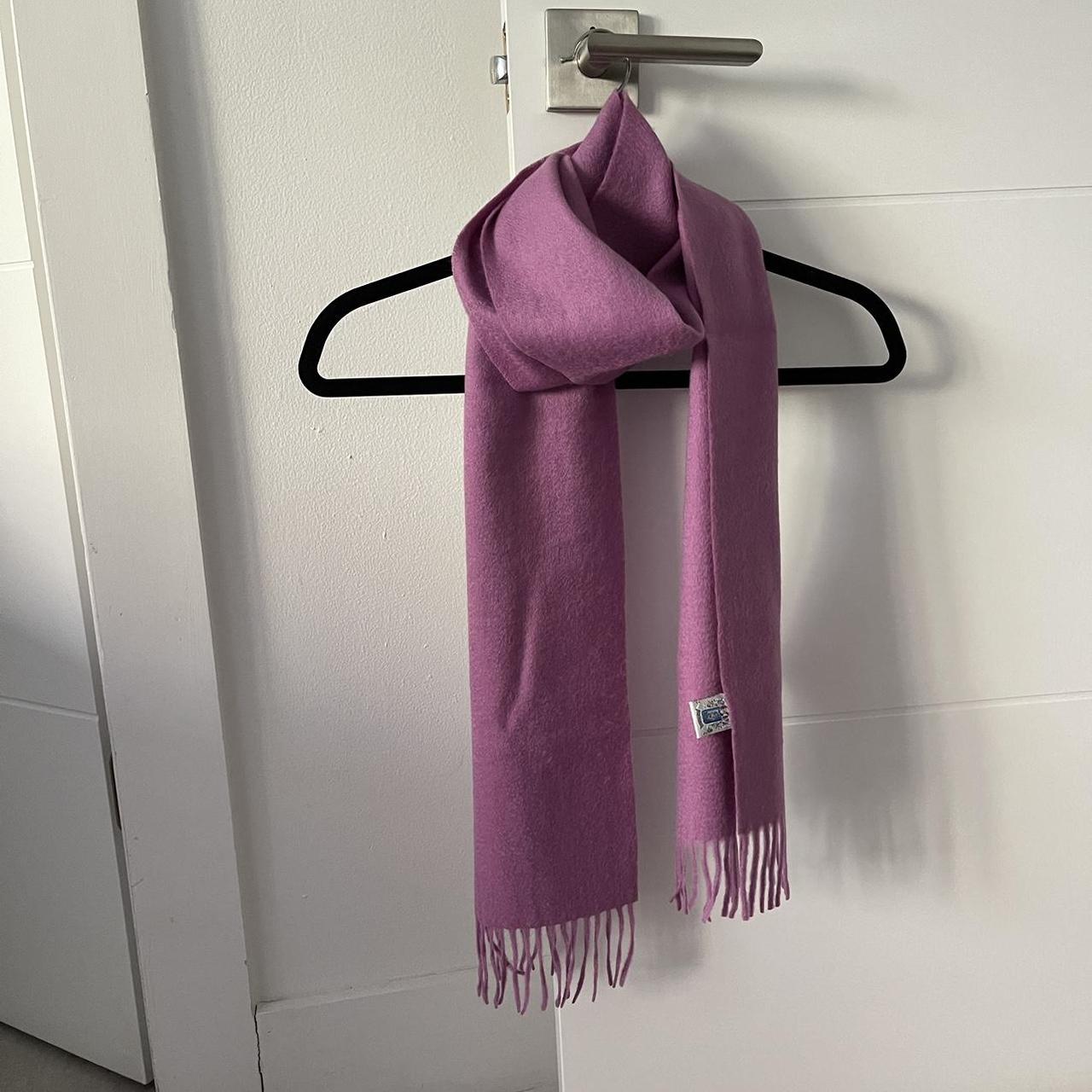 portolano purple wool cashmere scars fringe detail... - Depop