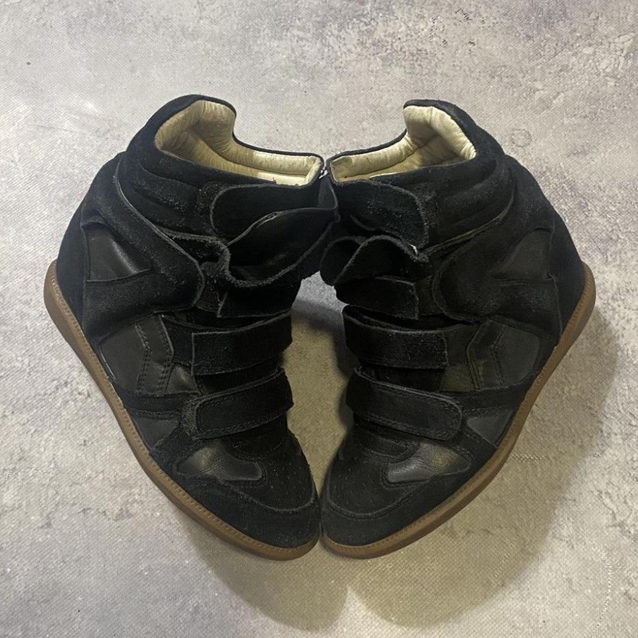 isabel marant wedge sneakers in black size 39, fits... | Depop