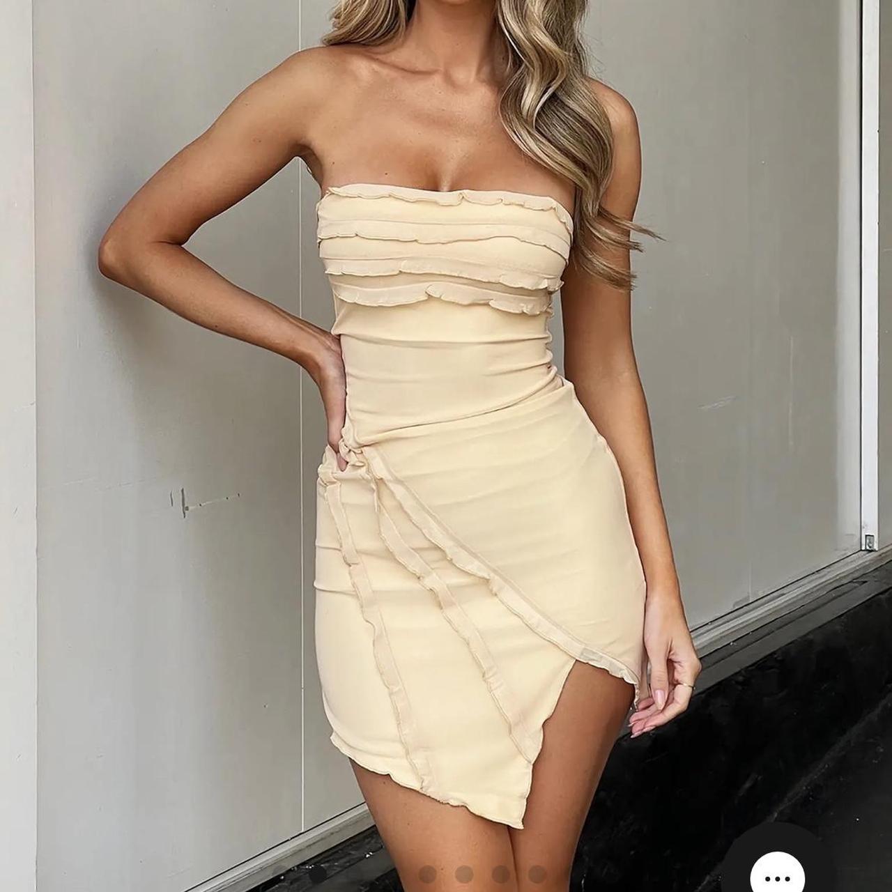 *FREE SHIPPING pastel yellow tiger mist dress. Worn... - Depop