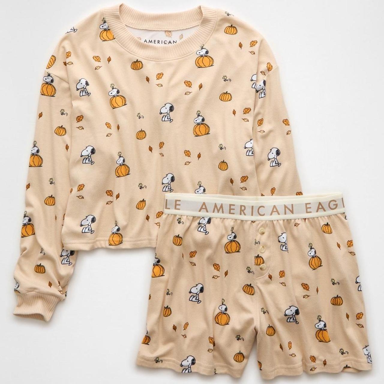 american eagle snoopy halloween pajama set size M 💌... - Depop