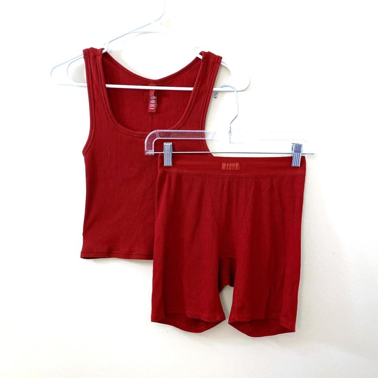 skims set in brick red ╰ skims tank in brick size... | Depop