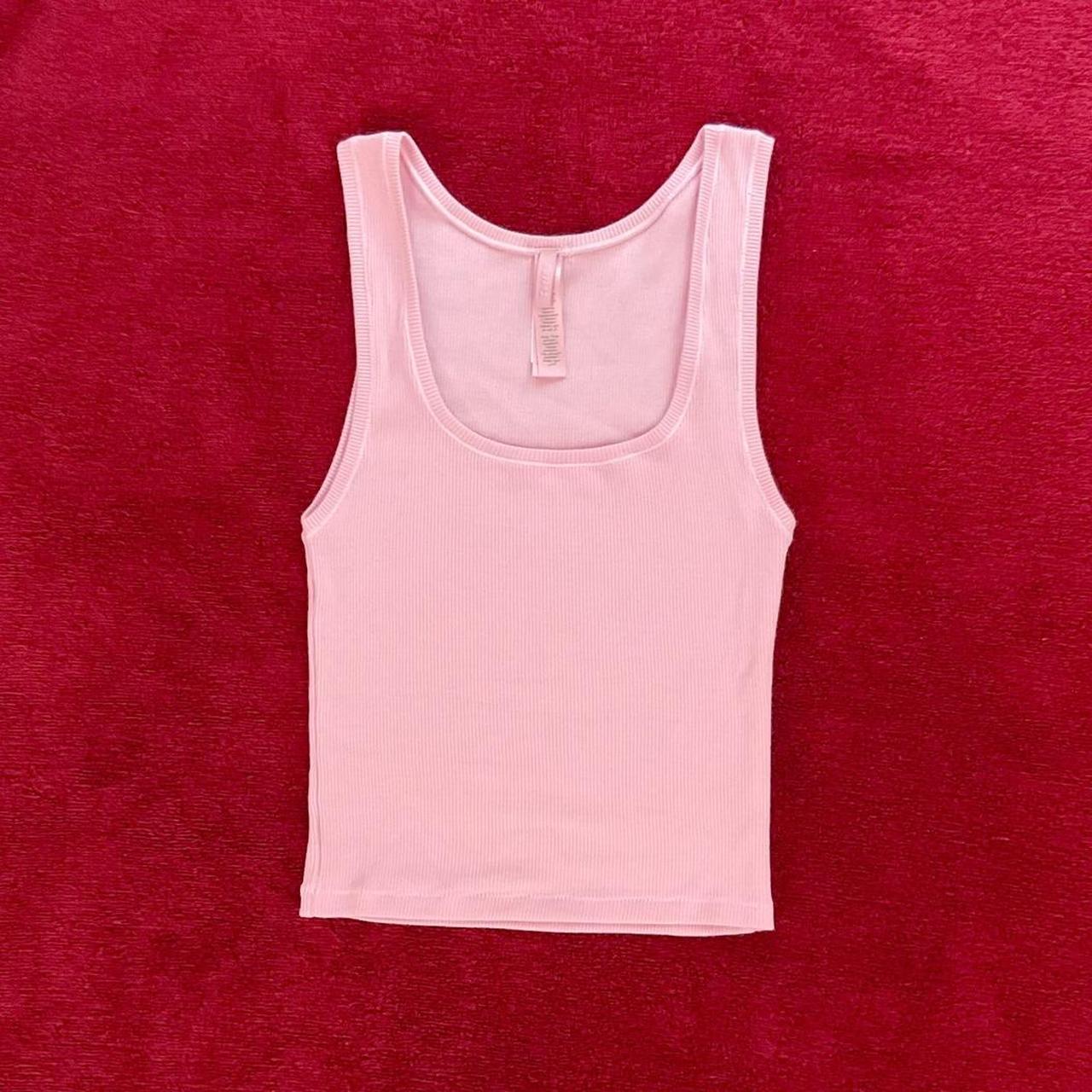 skims cotton rib tank baby pink size S ☆ brand new... | Depop