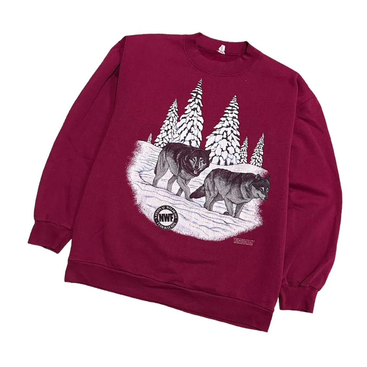 Vintage 90s Wolf Sweatshirt 🐺🐺 Super nice vintage... - Depop