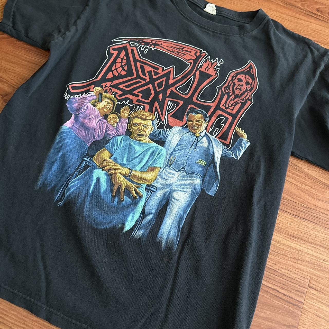2000s Faded Black Death Band T-shirt 🎸🎸 Super sick... - Depop