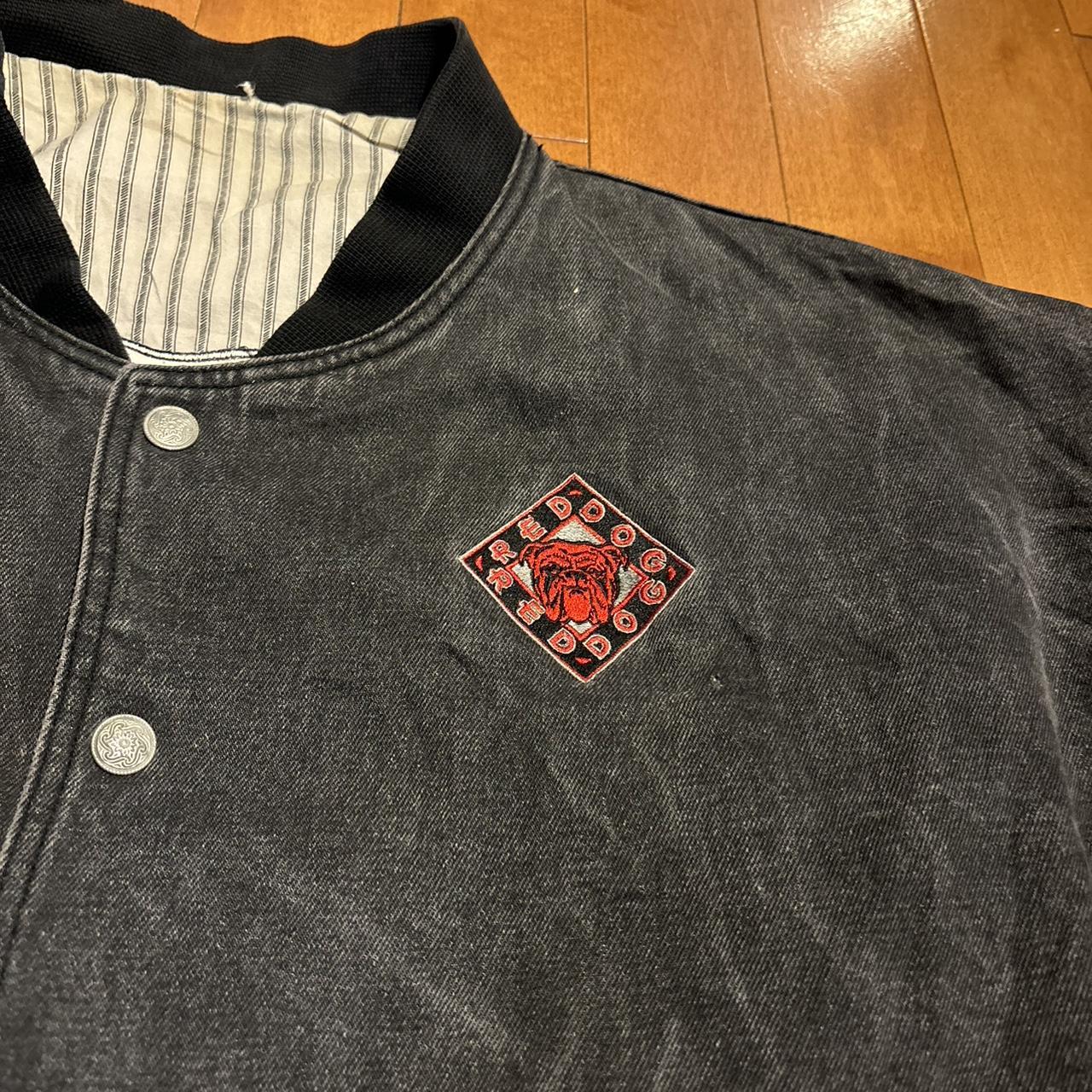 VINTAGE RED DOG BEER JEAN JACKET crazy rare red dog... | Depop