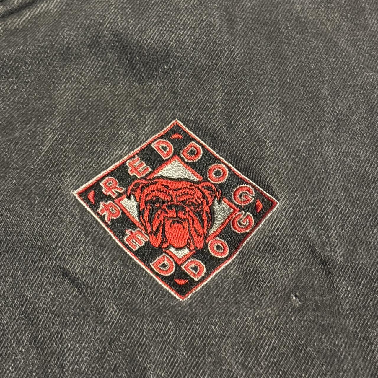 VINTAGE RED DOG BEER JEAN JACKET crazy rare red dog... | Depop