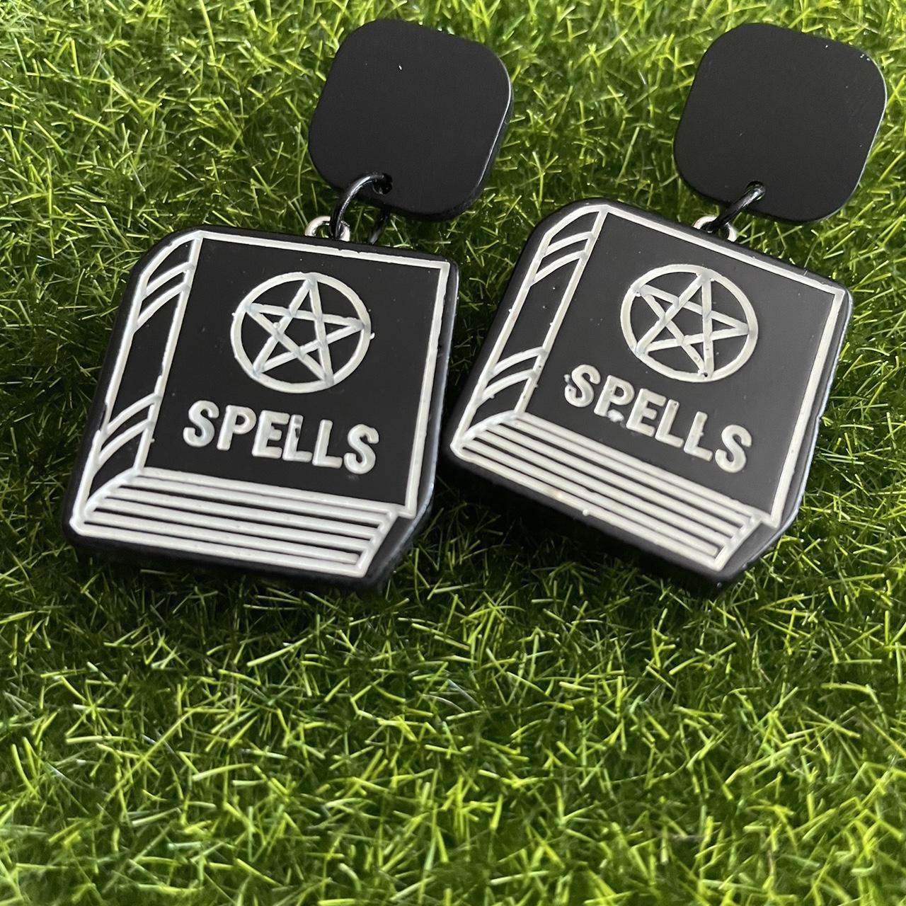 Cute spellbook earrings with studs #sqb #witch (D6) - Depop