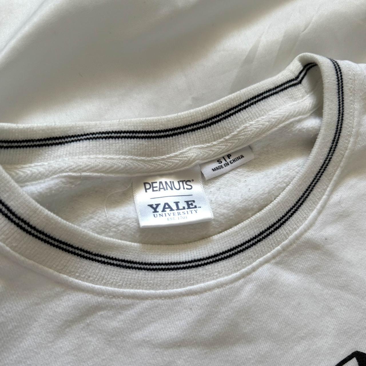 white peanuts snoopy yale university crewneck... | Depop