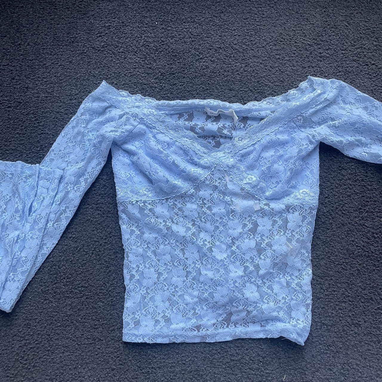 blue glassons top never worn but doesn’t have tags - Depop