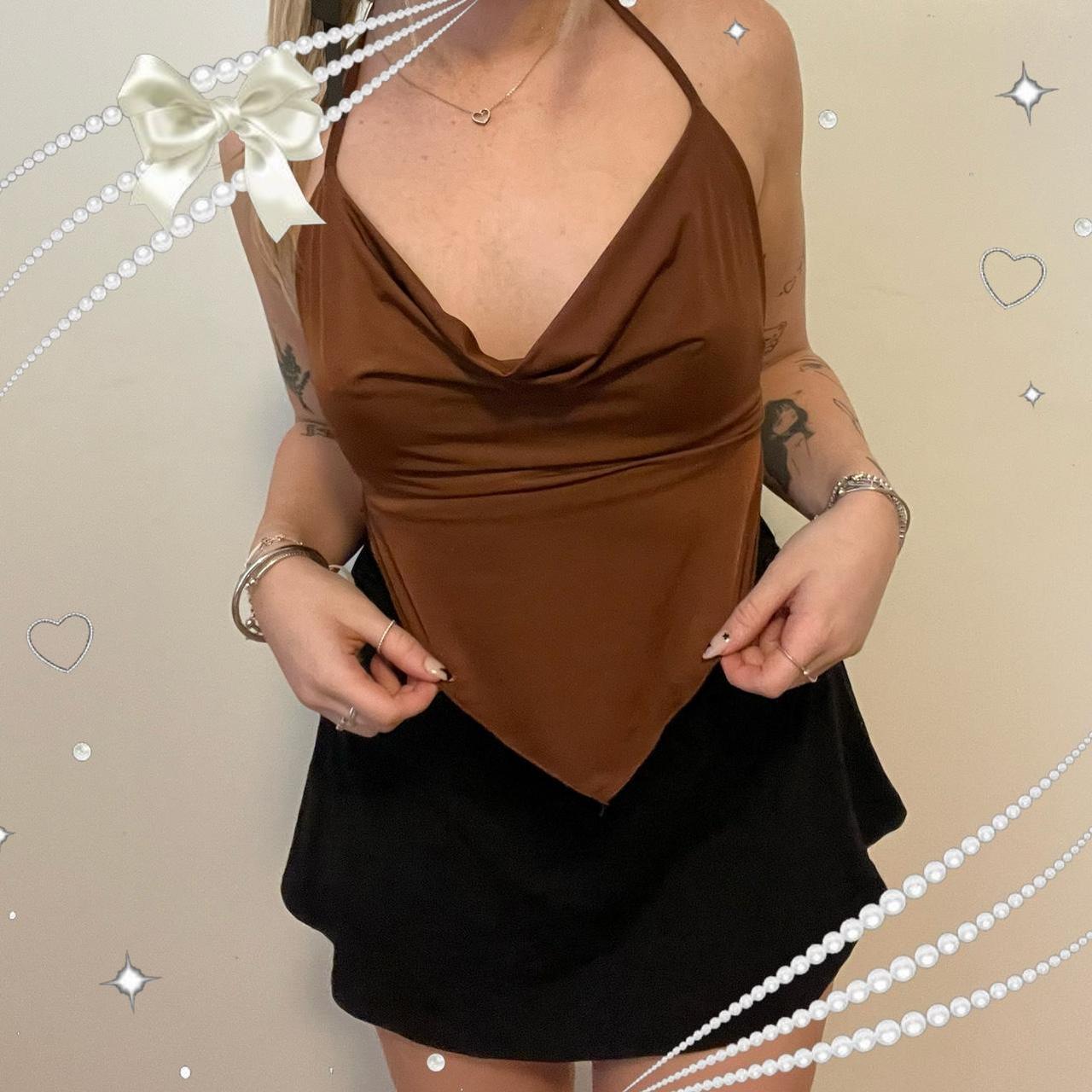 satin backless top 💌 perfect for summer 🫧 size 8-10... - Depop