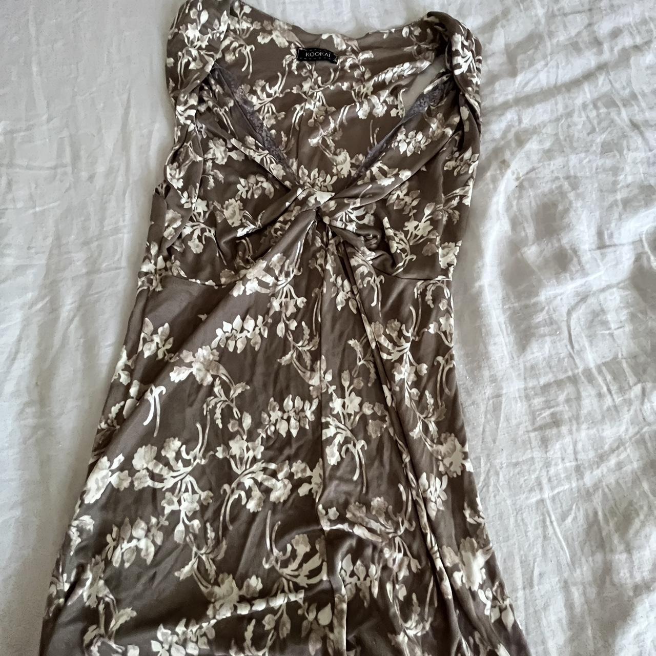 Khaki green Kookai top with flower detailing. Super... - Depop