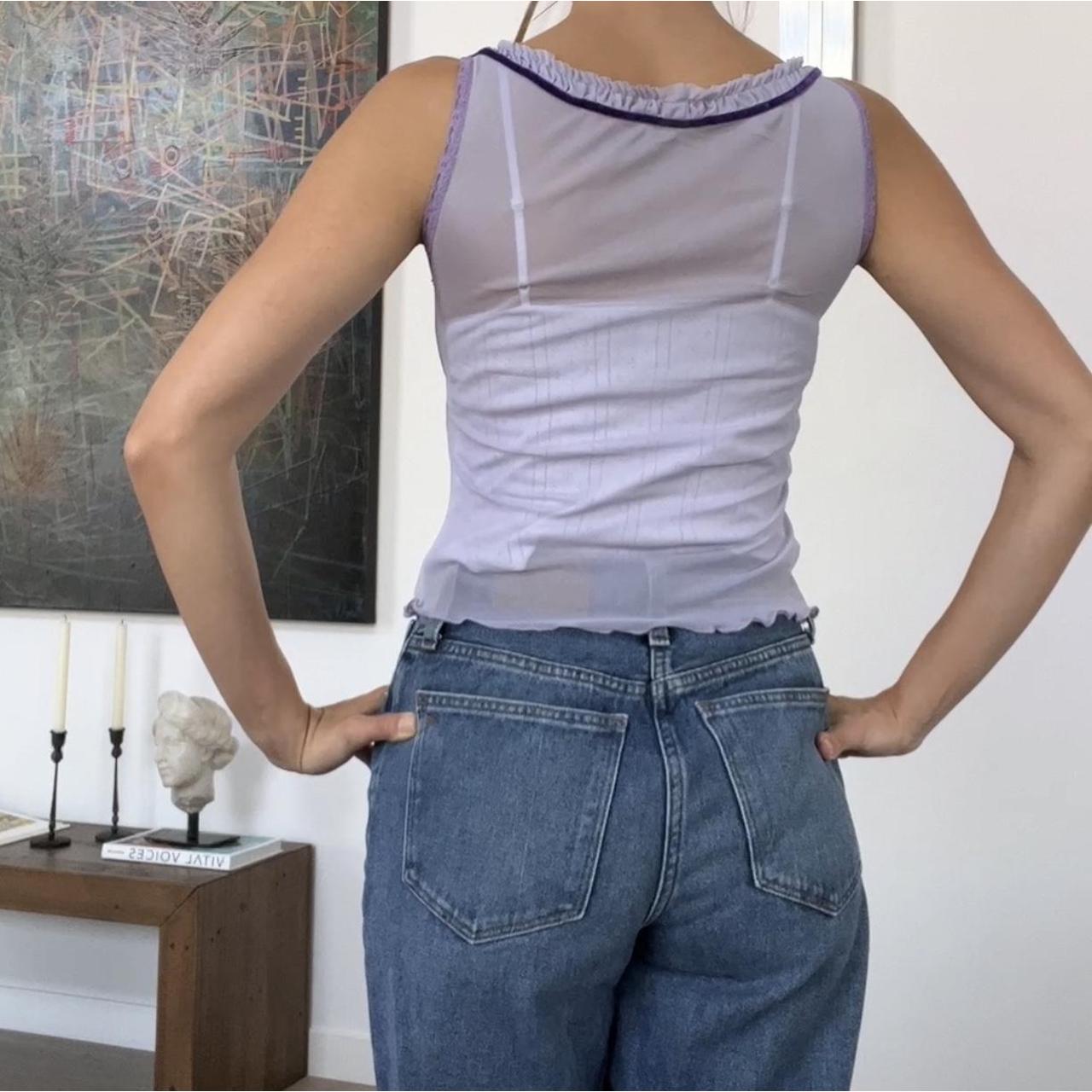 Unif purple mesh top with bow! Super cute. It’s a... - Depop