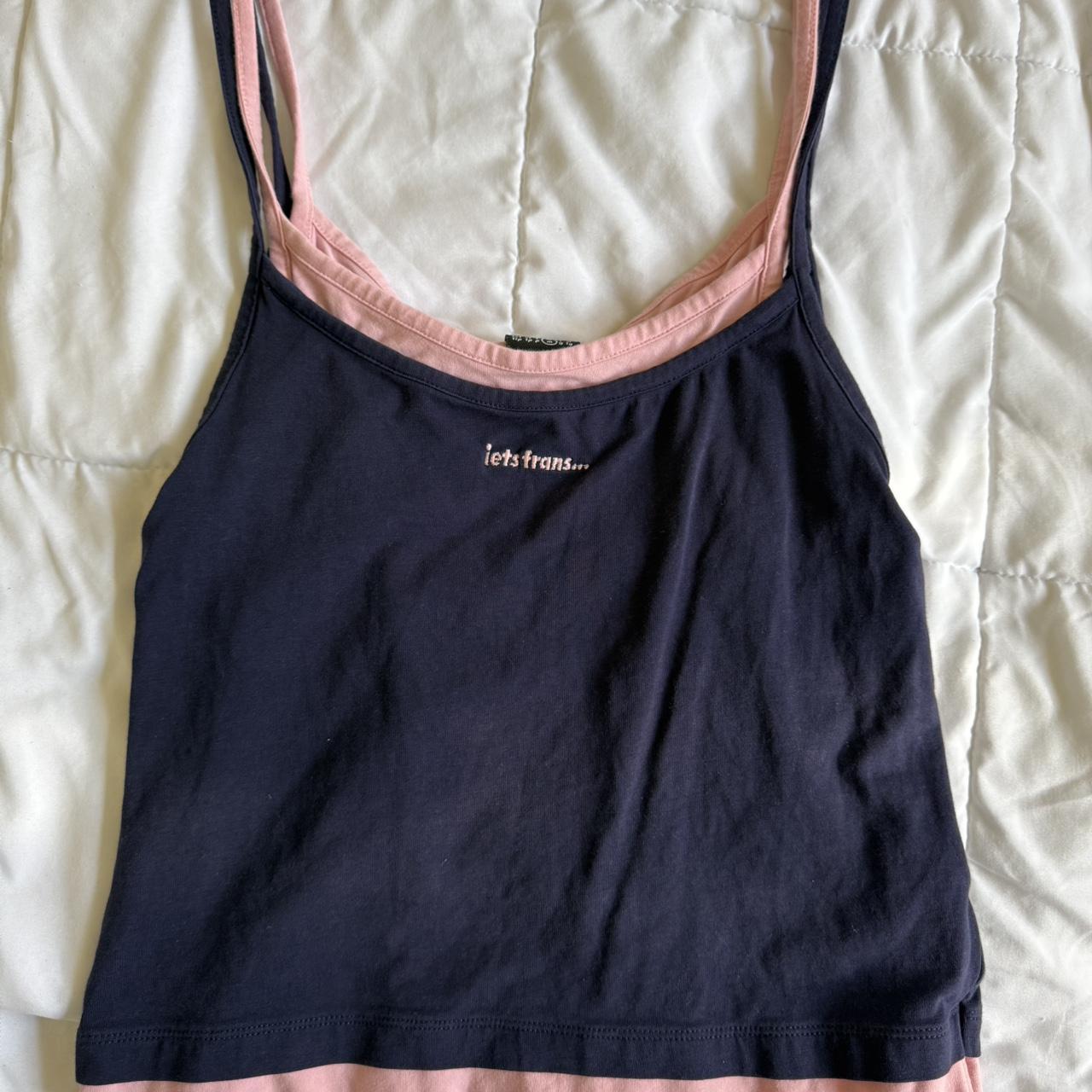 les frans blue and pink tank top! only worn once in... | Depop
