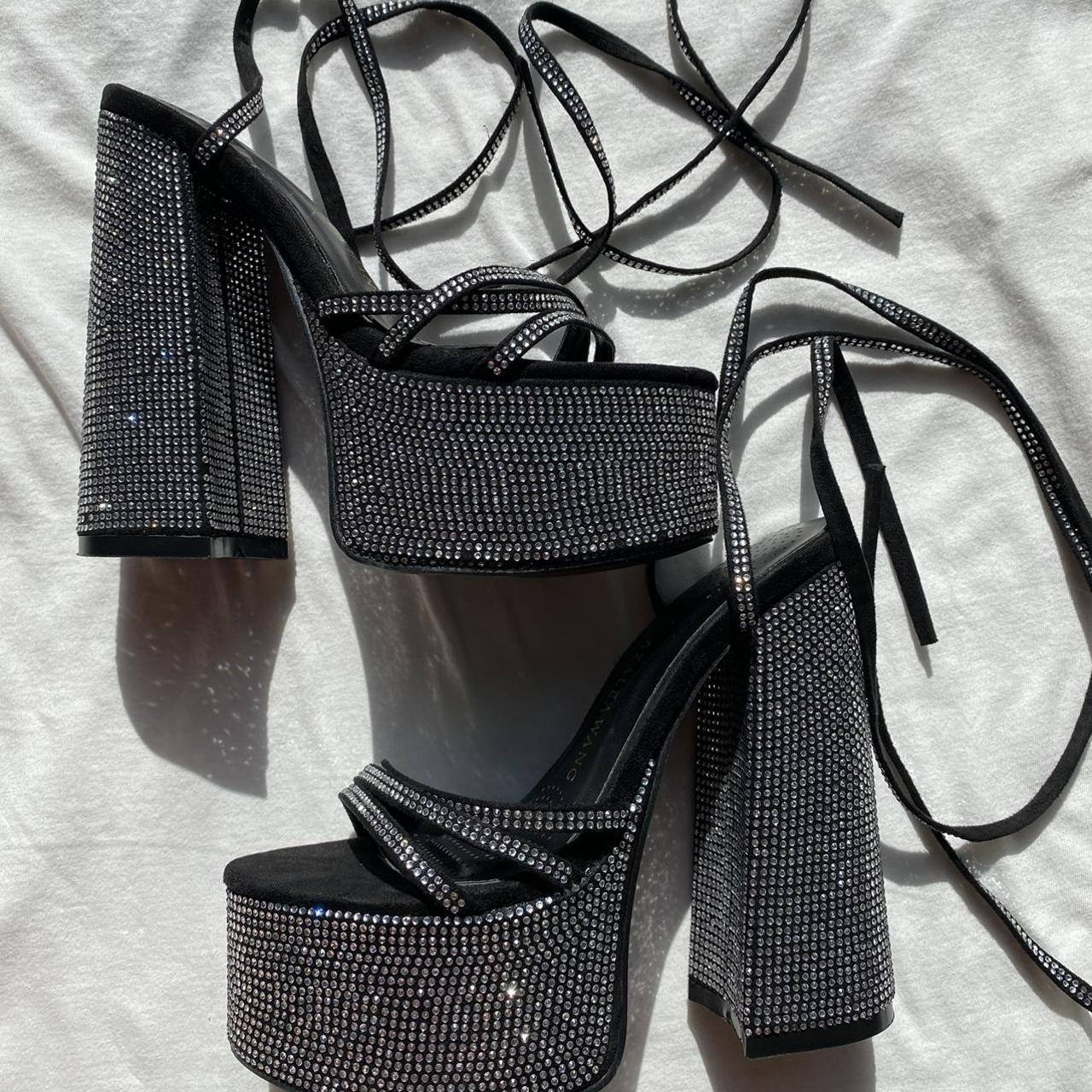 Crystal Embellished 6-inch Platform Heels: the most... - Depop