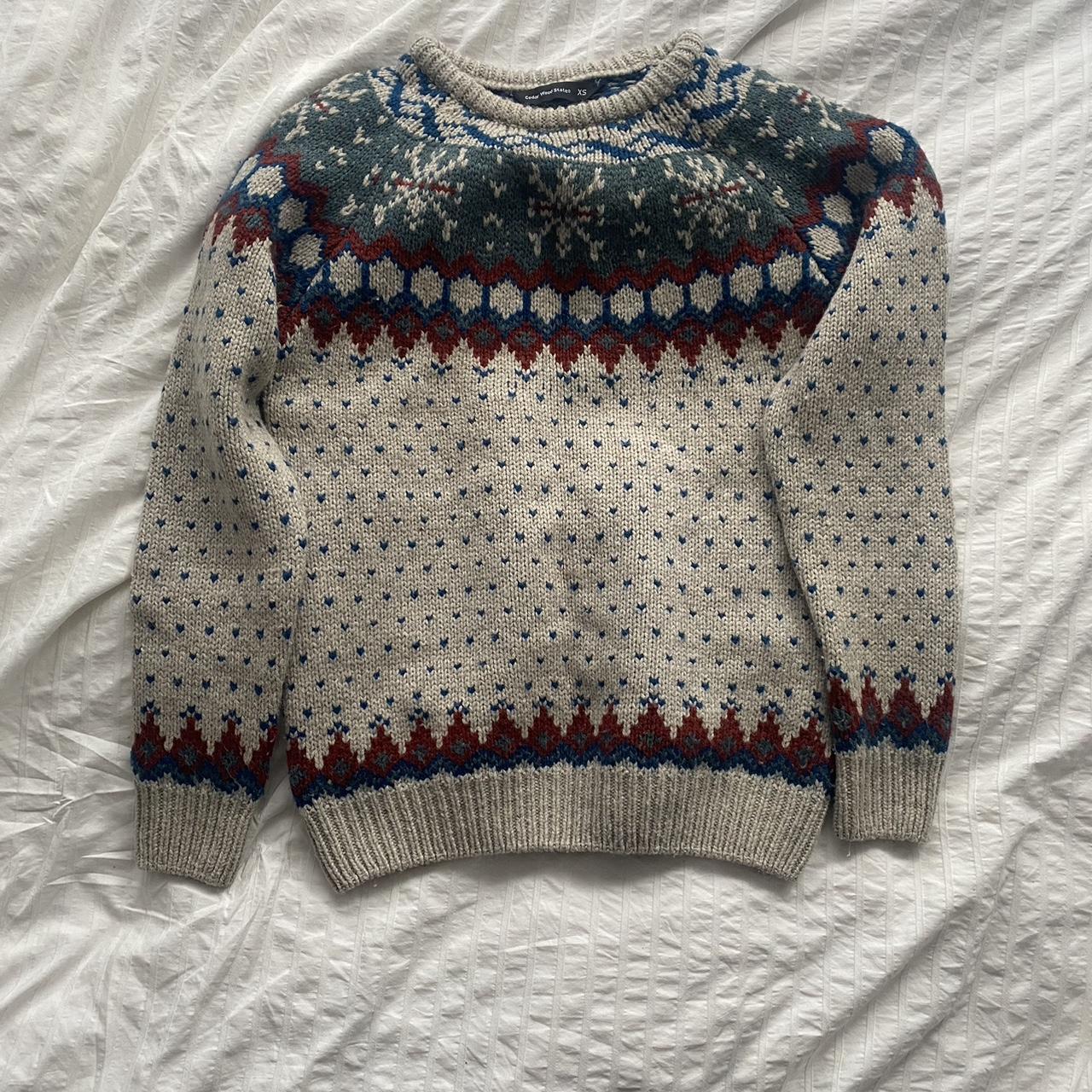 Nordic style woolen jumper. Minor pilling but... - Depop
