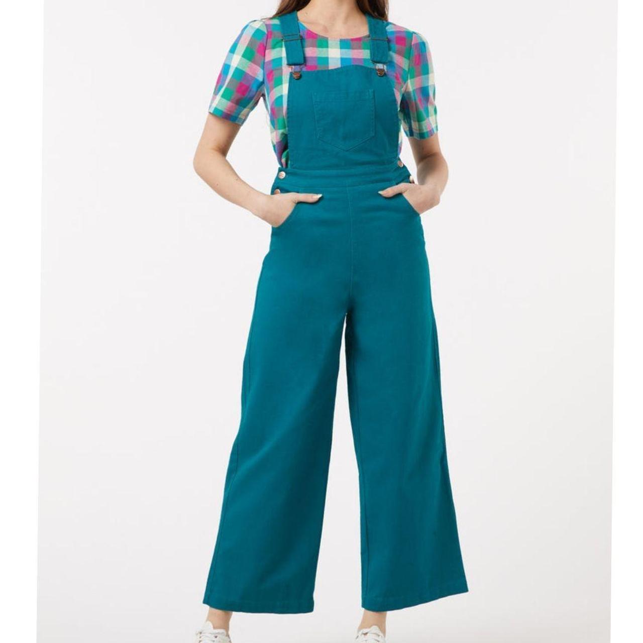 PRINCESS HIGHWAY - GEORGINA OVERALL Size 20, TEAL,... - Depop