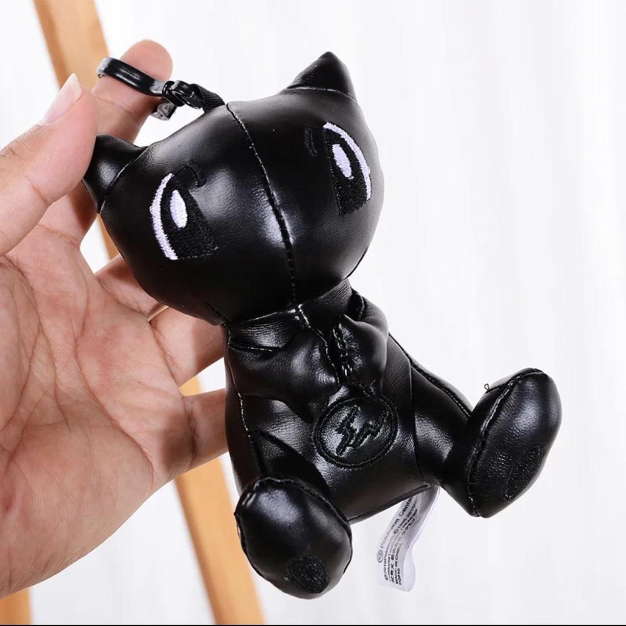 Mew Pokémon keychain plush Black leather 12 cm... - Depop