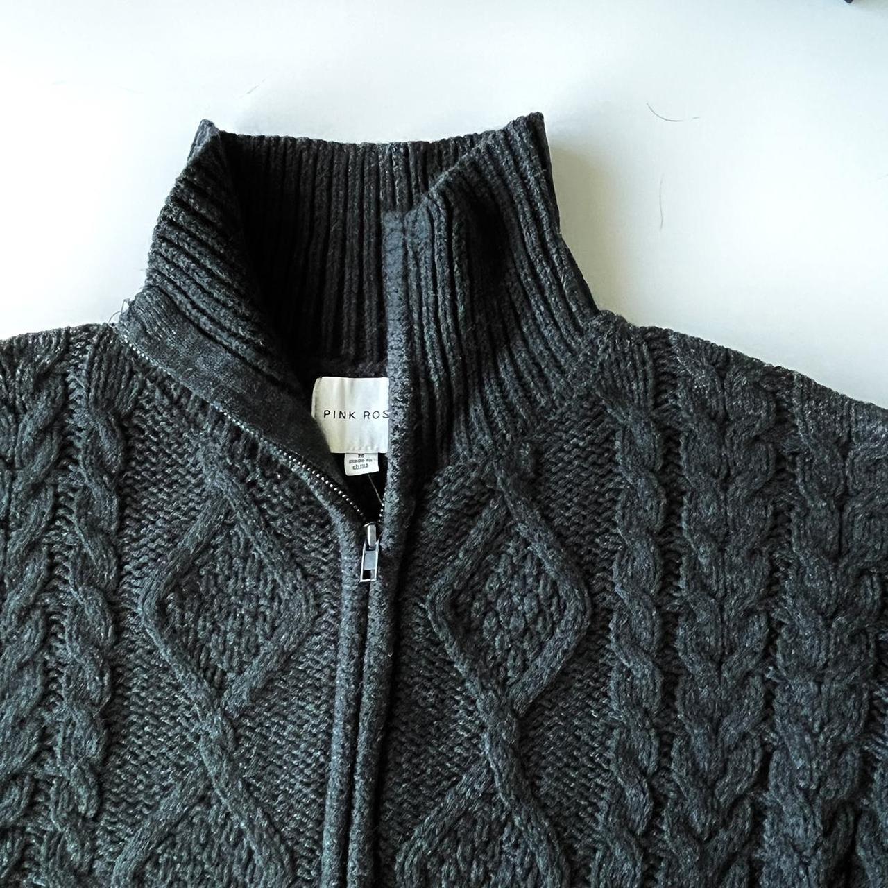 dark grey cable knit jacket - would be so cute with... - Depop