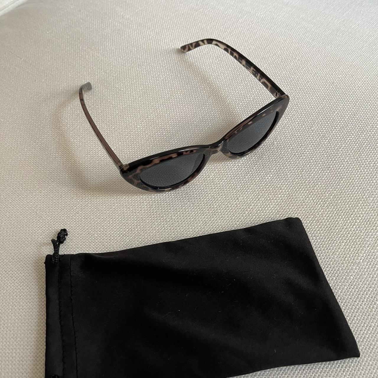 Tortoiseshell cat eye sunglasses with blue... - Depop