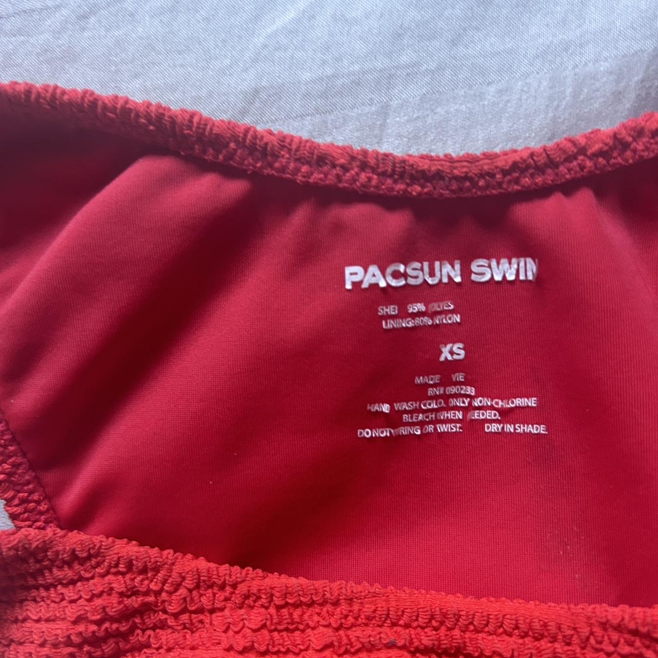 red pacsun bikini top size: s bottoms size:... - Depop