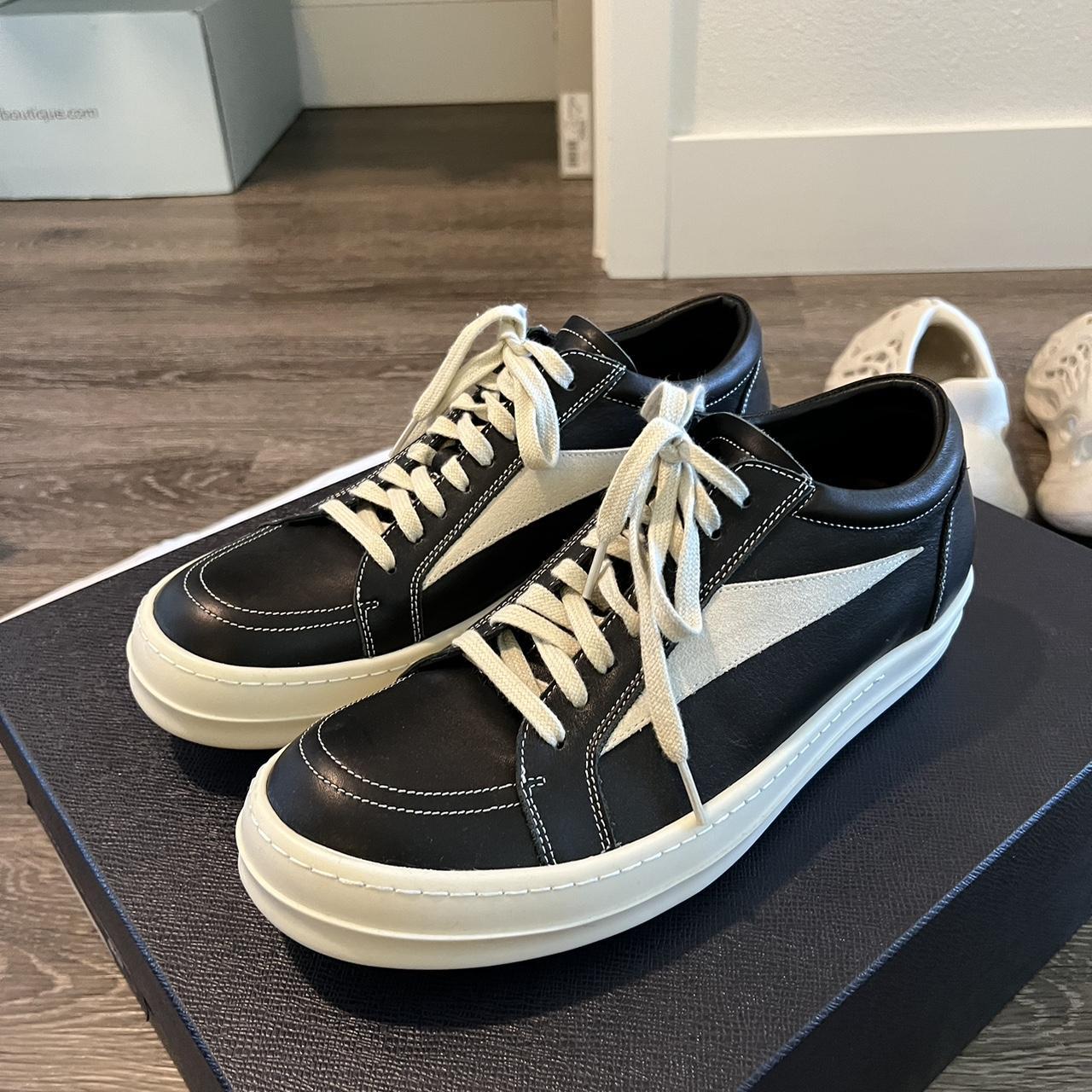 Rick Owens Vans Leather Sneaker Size:... - Depop