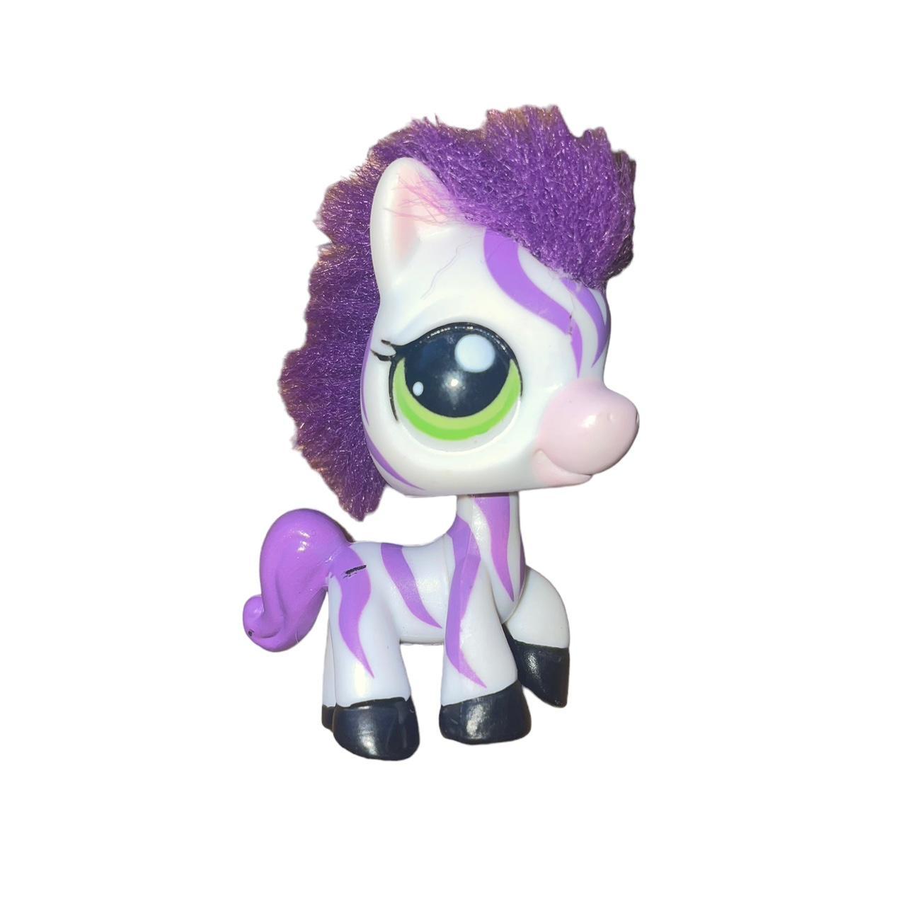 littlest pet shop # 2470 striped purple zebra with... - Depop