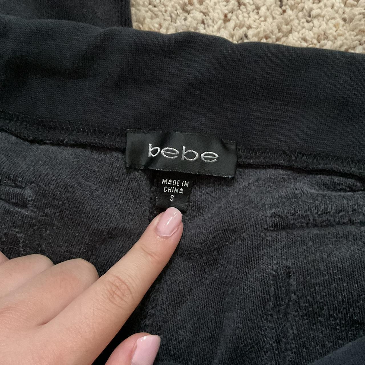 Bebe Women's Grey and Black Joggers-tracksuits | Depop