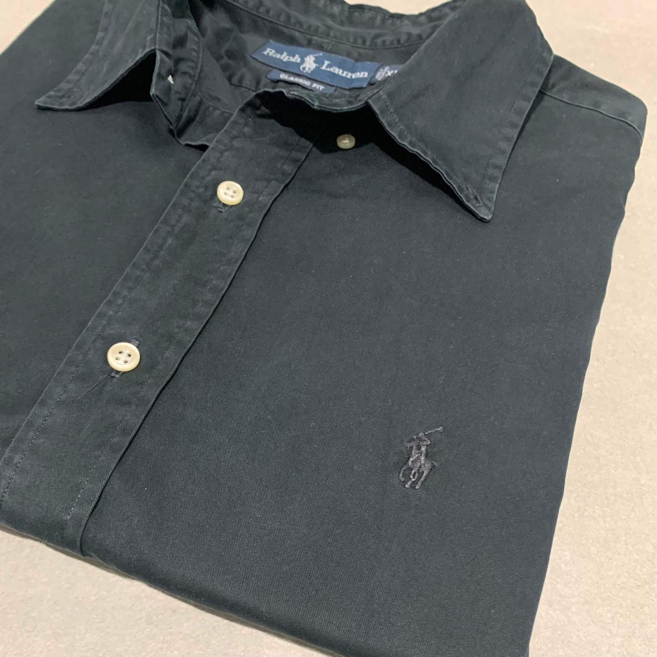 Ralph Lauren black with black logo long sleeve shirt... - Depop