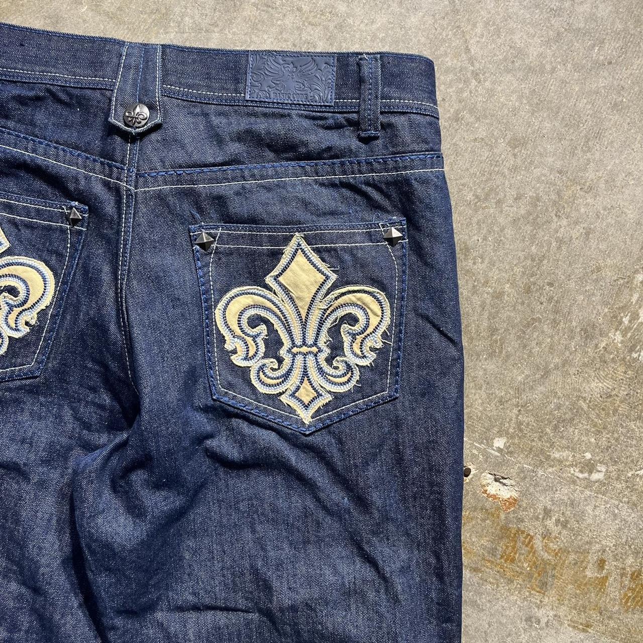 Vintage Basic code jeans Embroidered jeans Sz... - Depop