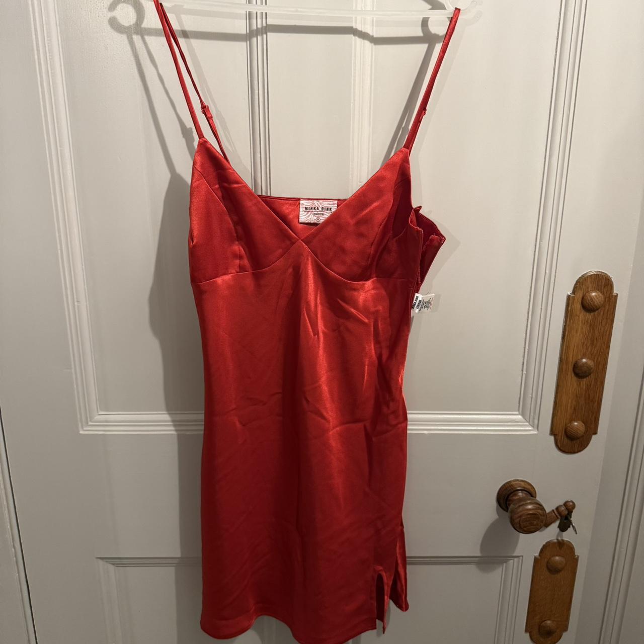 Minka Dink Red silk satin mini slip dress, can’t buy... | Depop