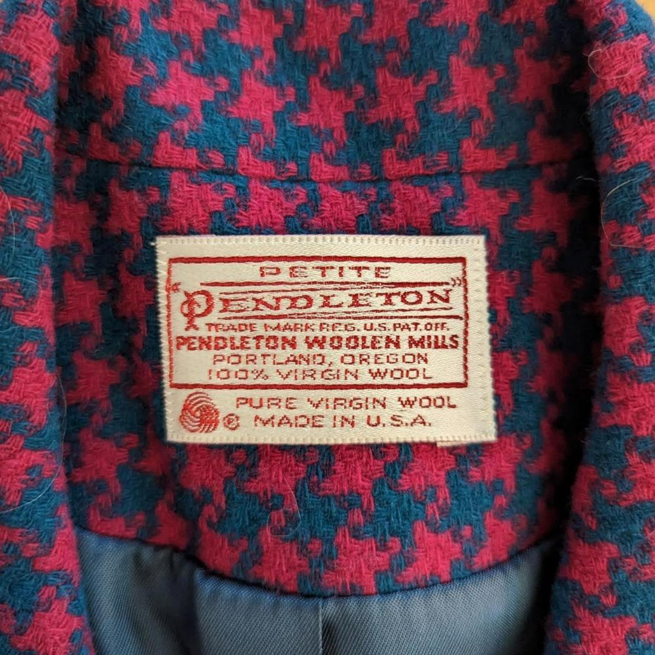 Pendleton Women's Pink and Blue Jacket | Depop