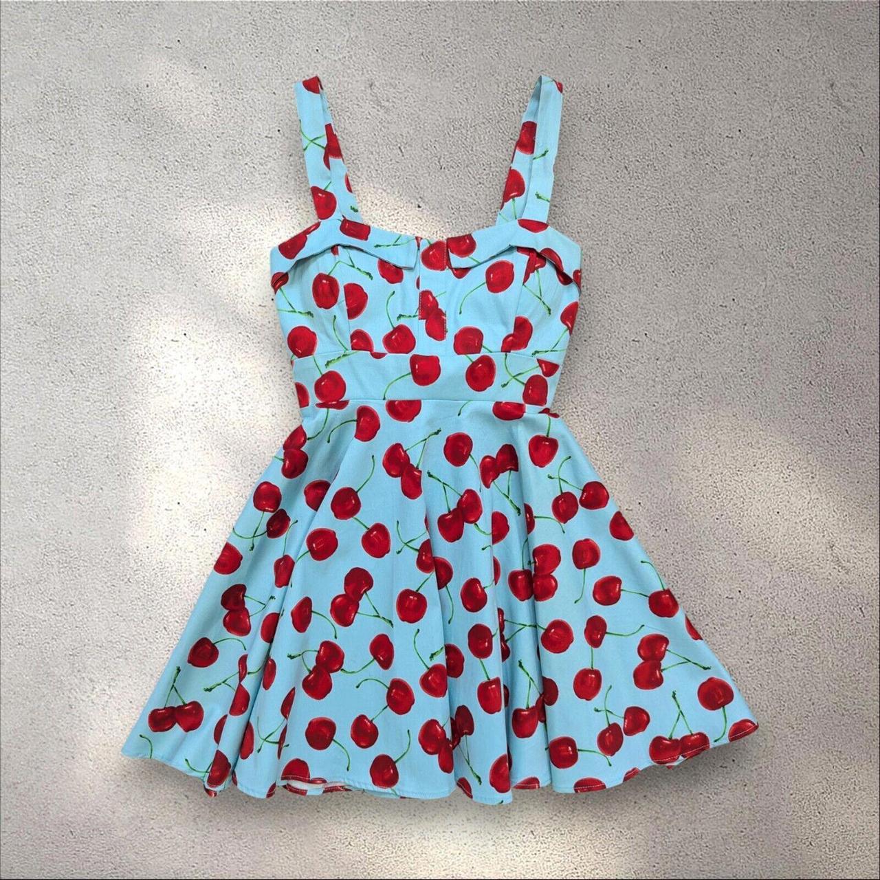 Ixia ModCloth cherries retro pinup fit & flare mini... - Depop