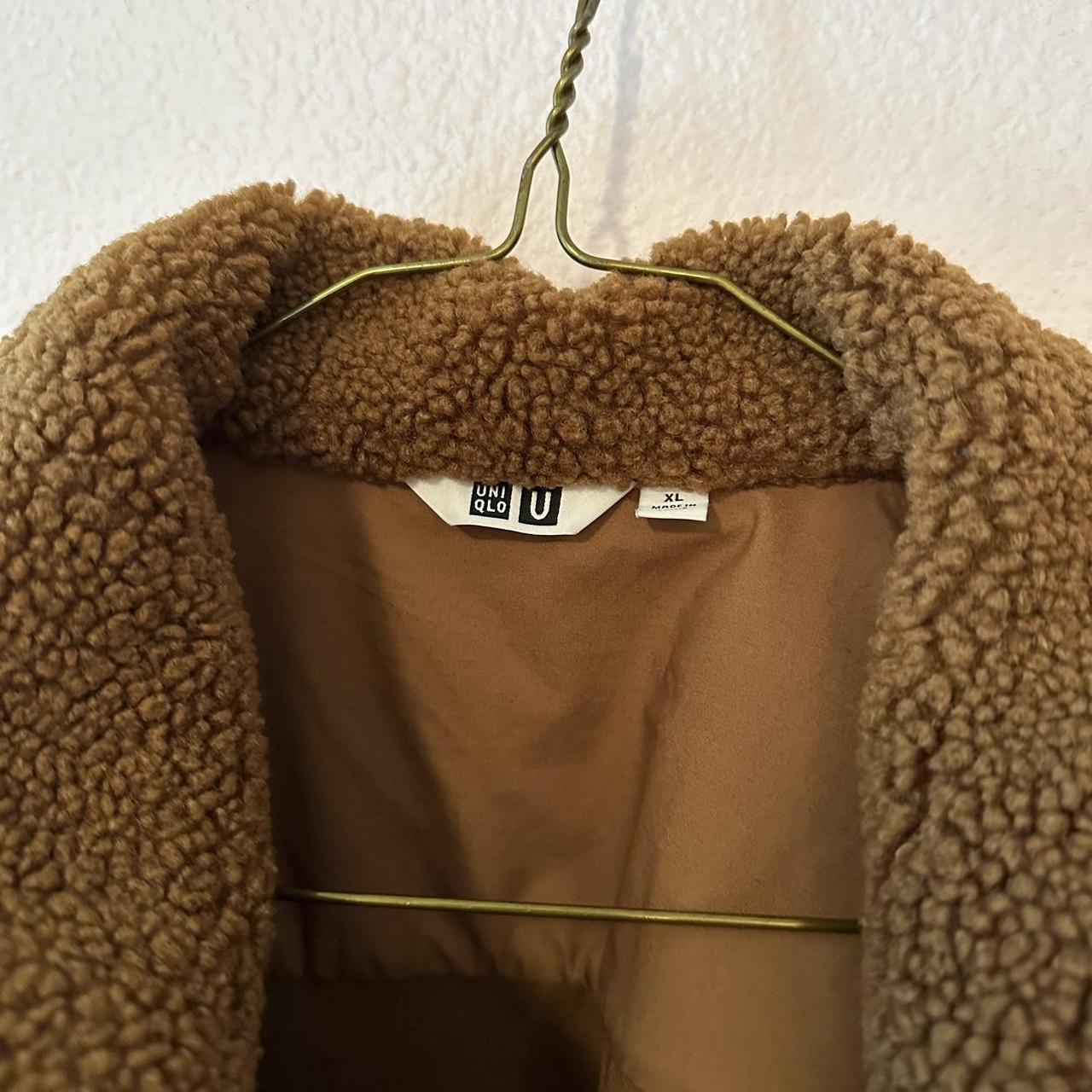 Brown Uniqlo Sherpa jacket super warm and thick!... - Depop