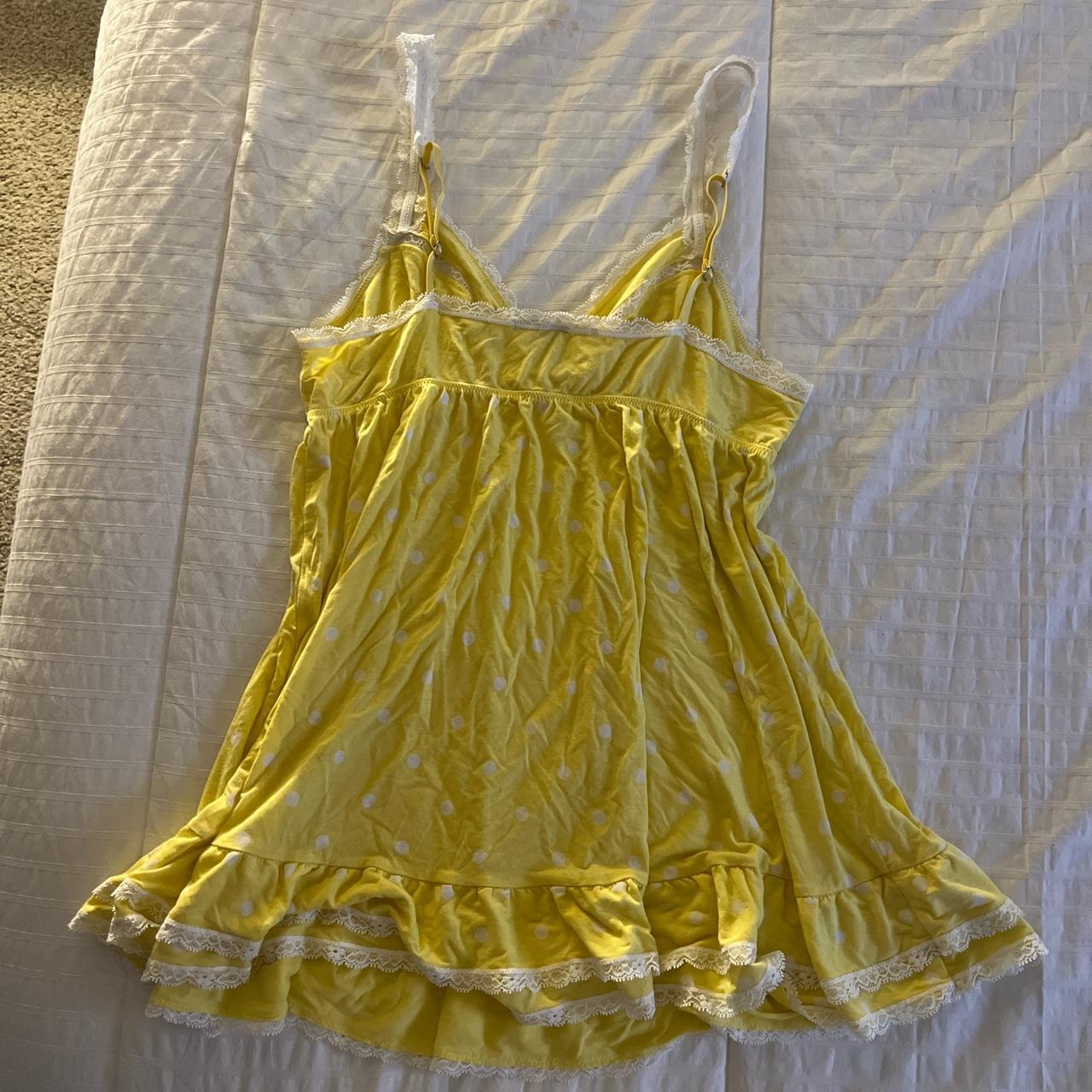 Victorias Secret Yellow Polka Dot Mini Dress • Depop