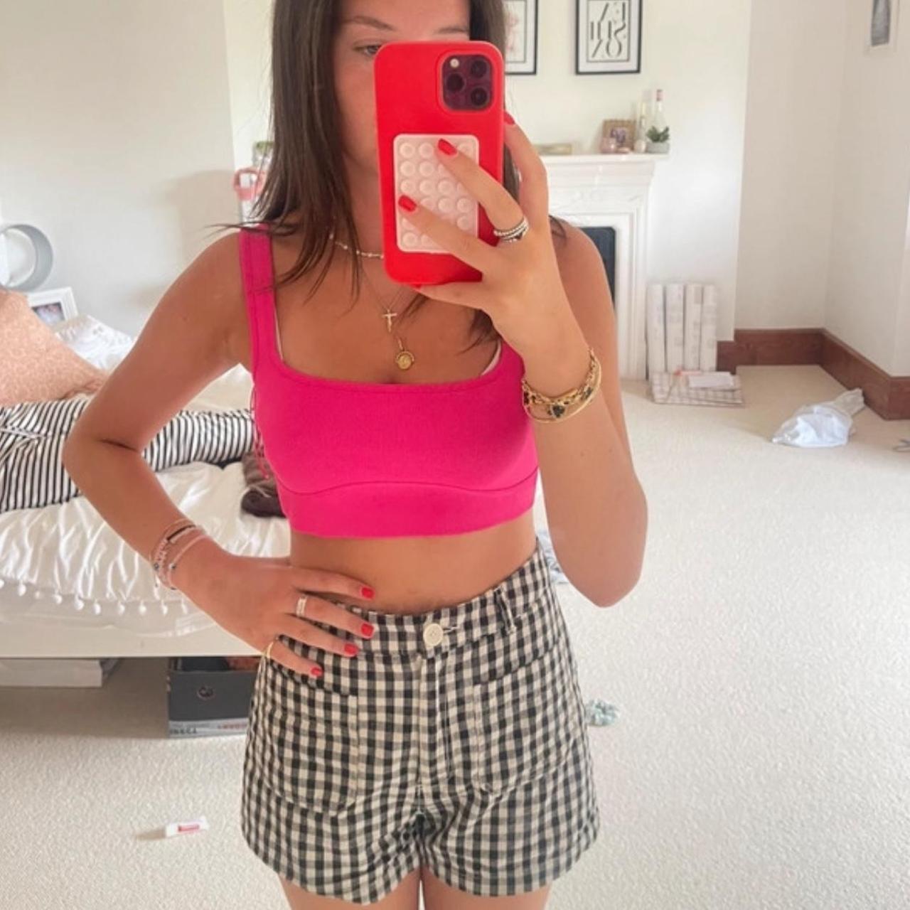 Hot pink going out top Worn once, super flattering... | Depop