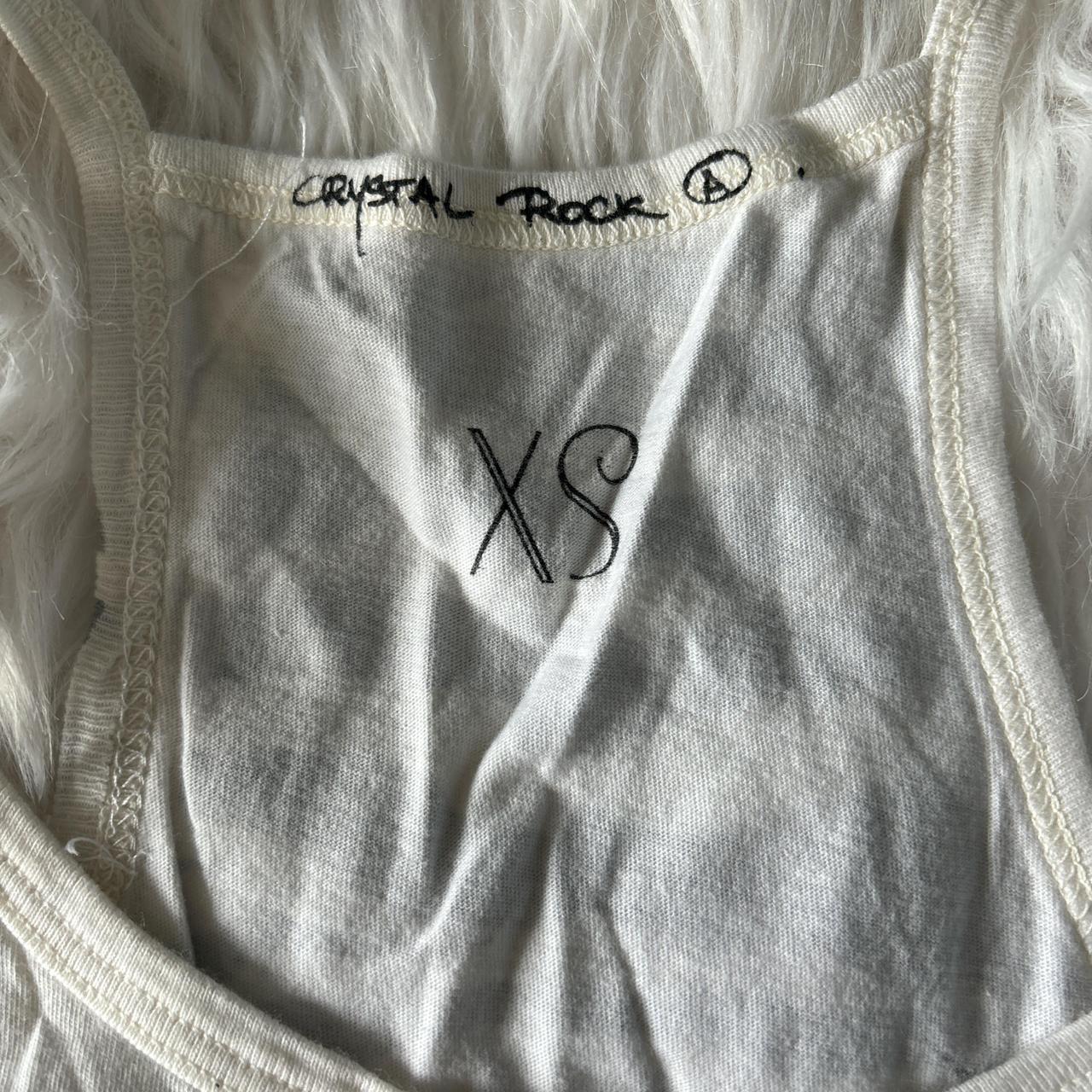 Y2K white DEADSTOCK Christian Audigier Crystal Rock... - Depop
