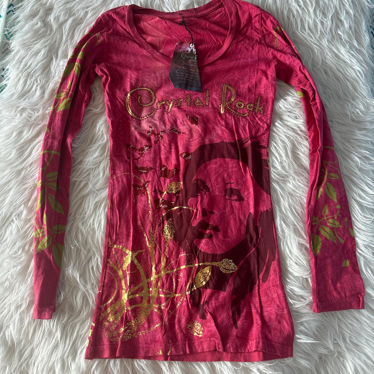 Y2K DEADSTOCK Christian Audigier Crystal Rock... | Depop