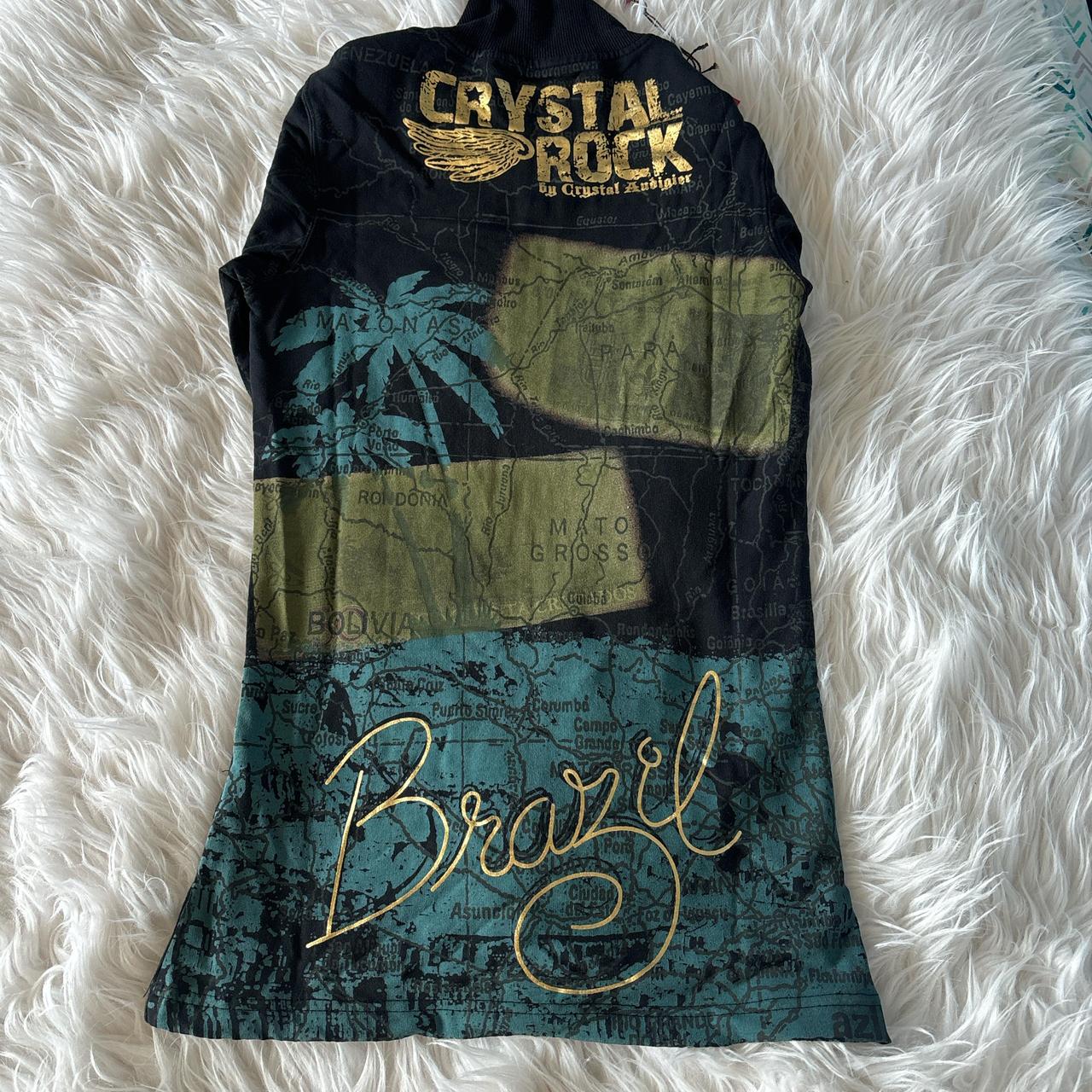 Y2K DEADSTOCK Christian Audigier Crystal Rock... | Depop